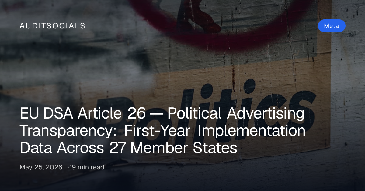 EU DSA Article 26 2026: Political Ad Transparency Data