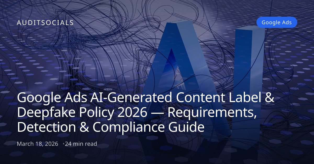 Google Ads AI Label Policy 2026: Deepfake Ban + Disclosure