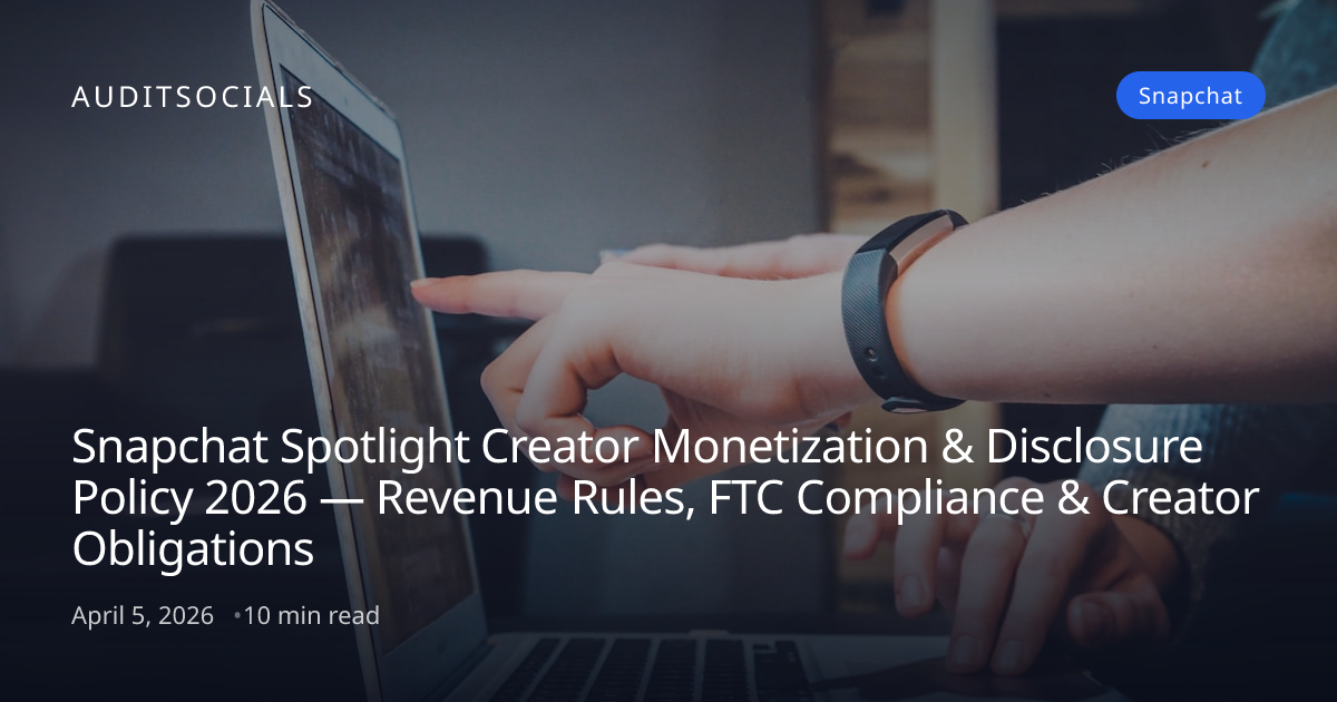 Snapchat Spotlight 2026: Creator Monetization + Disclosure